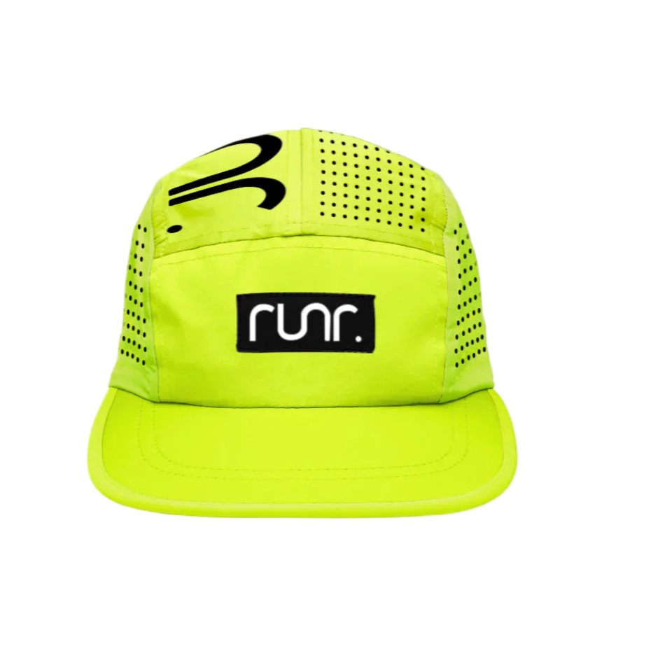 Runr Lumos Reflective Technical Running Hat in Electric Yellow AW25 – Up & Running
